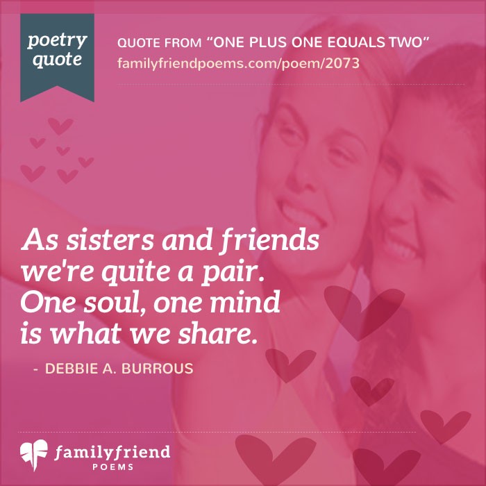 One Plus One Equals Two, Sister Poem One Plus One Equals Two, Sister Poem